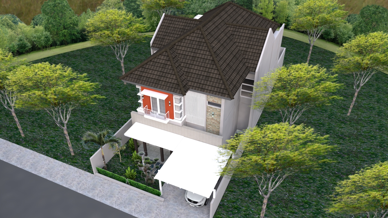 Sketchup Home Design 3d 11x27m with 4 Bedrooms - House Plan Map