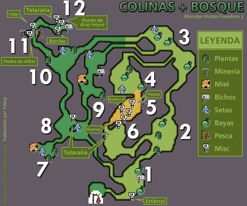 Guia Monster Hunter Freedom Unite: Mapas
