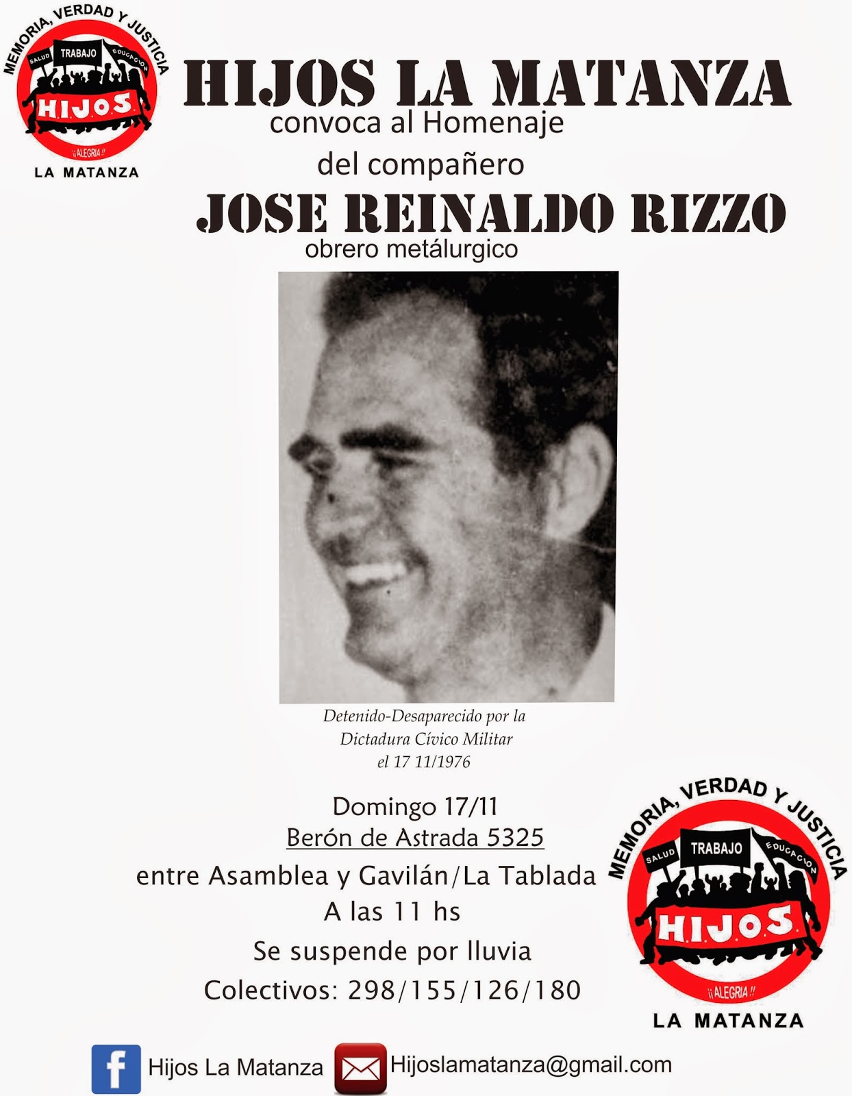 CTA La Matanza: Homenaje a los compañeros Hector Galeano y Jose Rizzo.