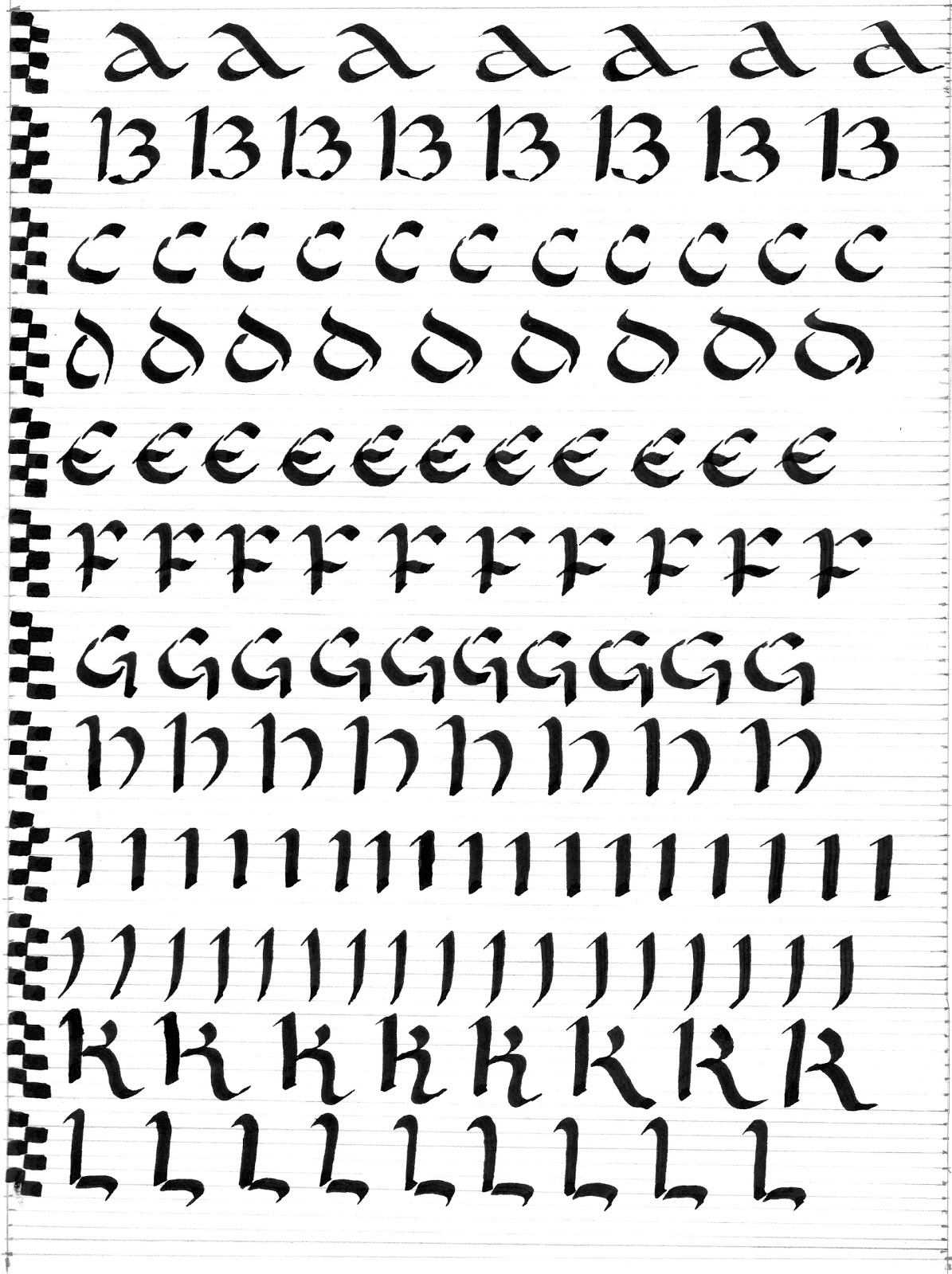 Letras caligráficas - Imagui