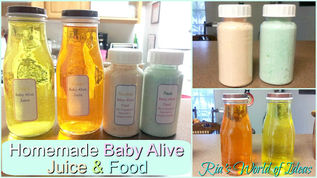 Ria's World of Ideas: Homemade Baby Alive food and juice