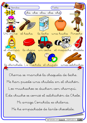 Lluvia de letras: CONOCEMOS A LA LETRA "CH"