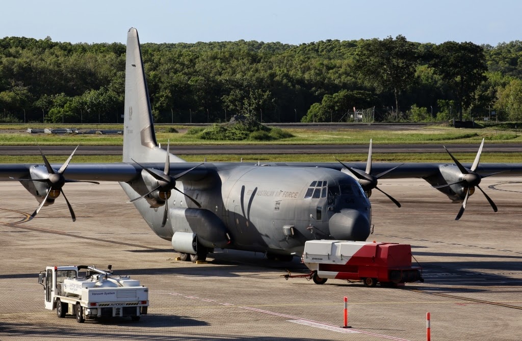 Far North Queensland Skies: RAAF C130J arrives from the Philippines