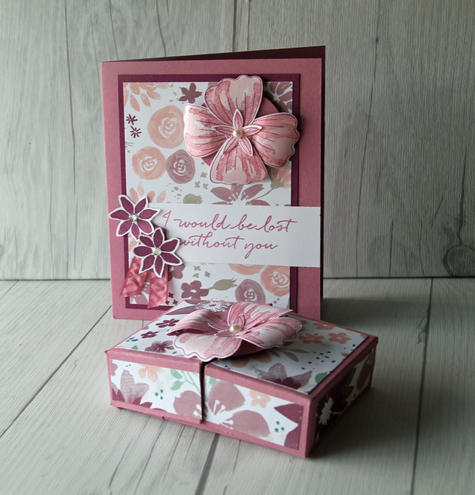 Stampin' Up! Blooms & Bliss cards and matching treat box tutorial ...