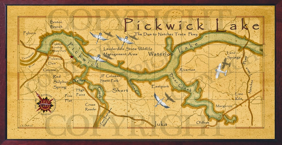 Old field Studio: Pickwick Lake Treasured Map