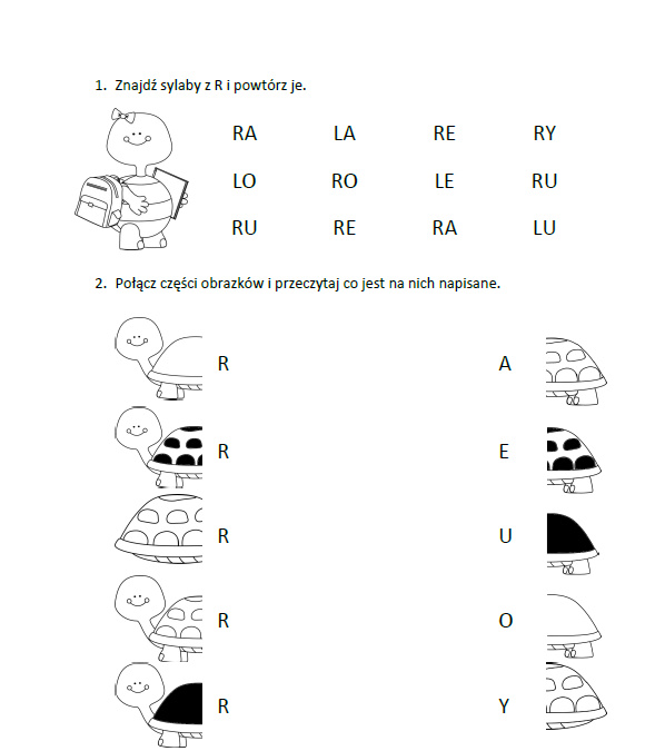 karty pracy - r w sylabach
