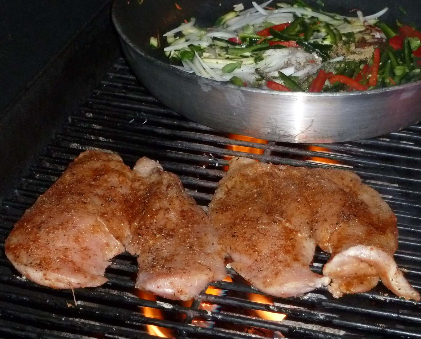 Fluffy Chix Cook: Four Chili Grilled Chicken With Cilantro Cream Sauce