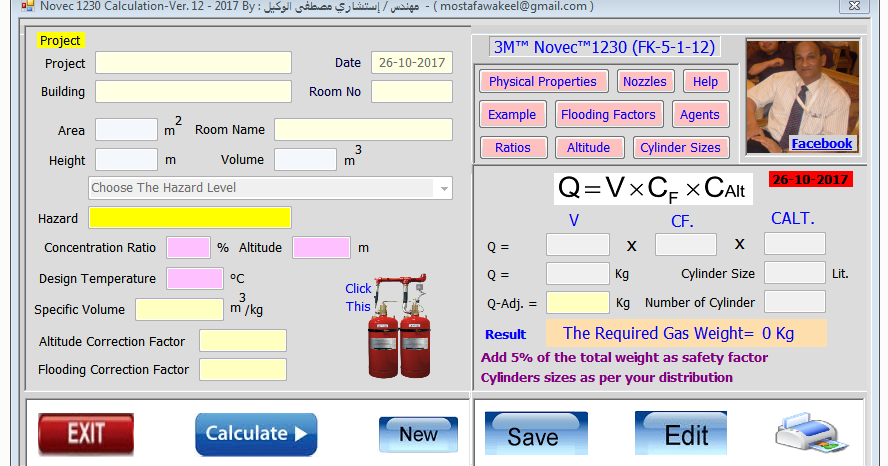Download Novec 1230 Calculator, A Software for Novec Gas Calculations