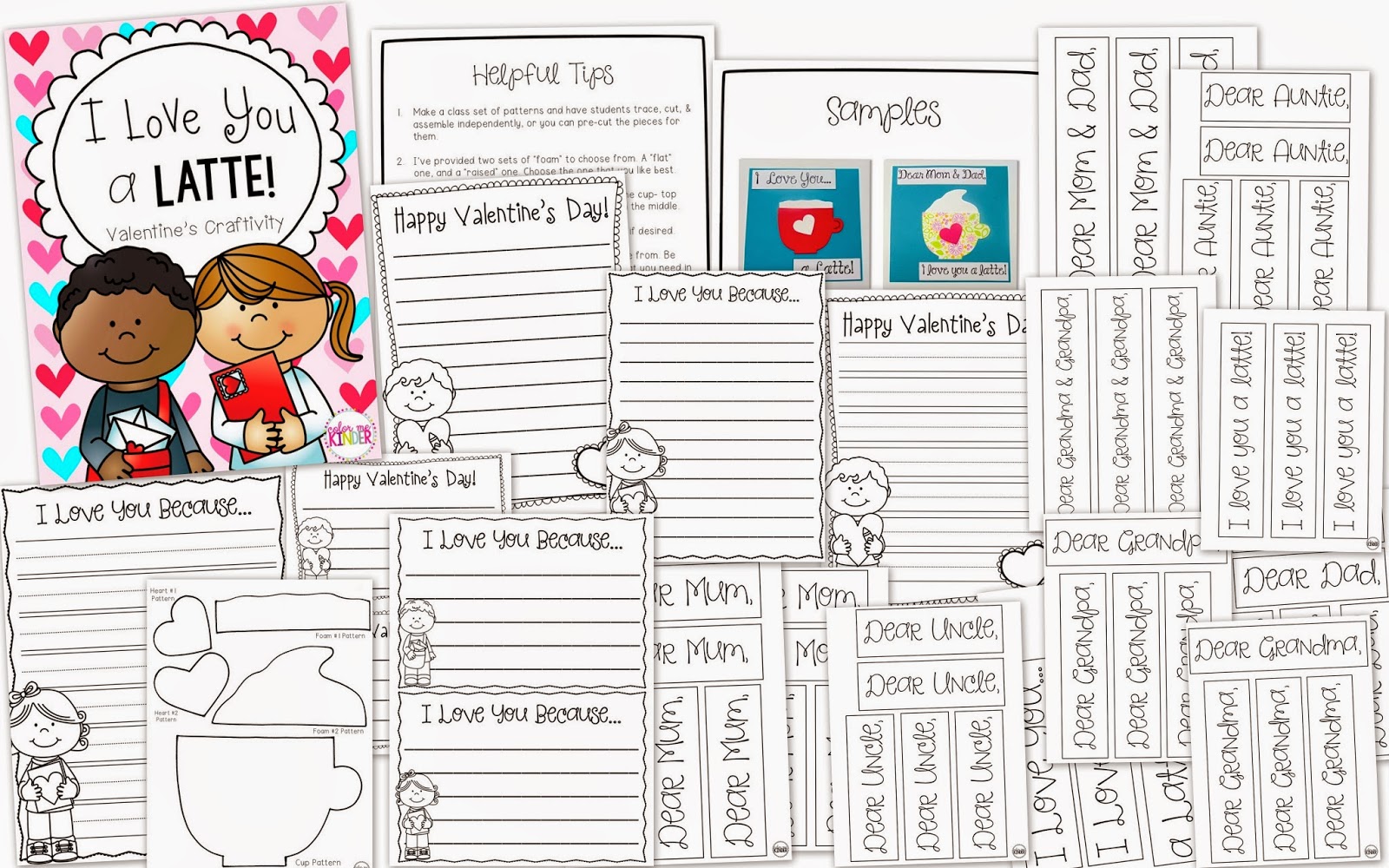 "I Love You a Latte" Craftivity & Big TPT Sale! | Color Me Kinder