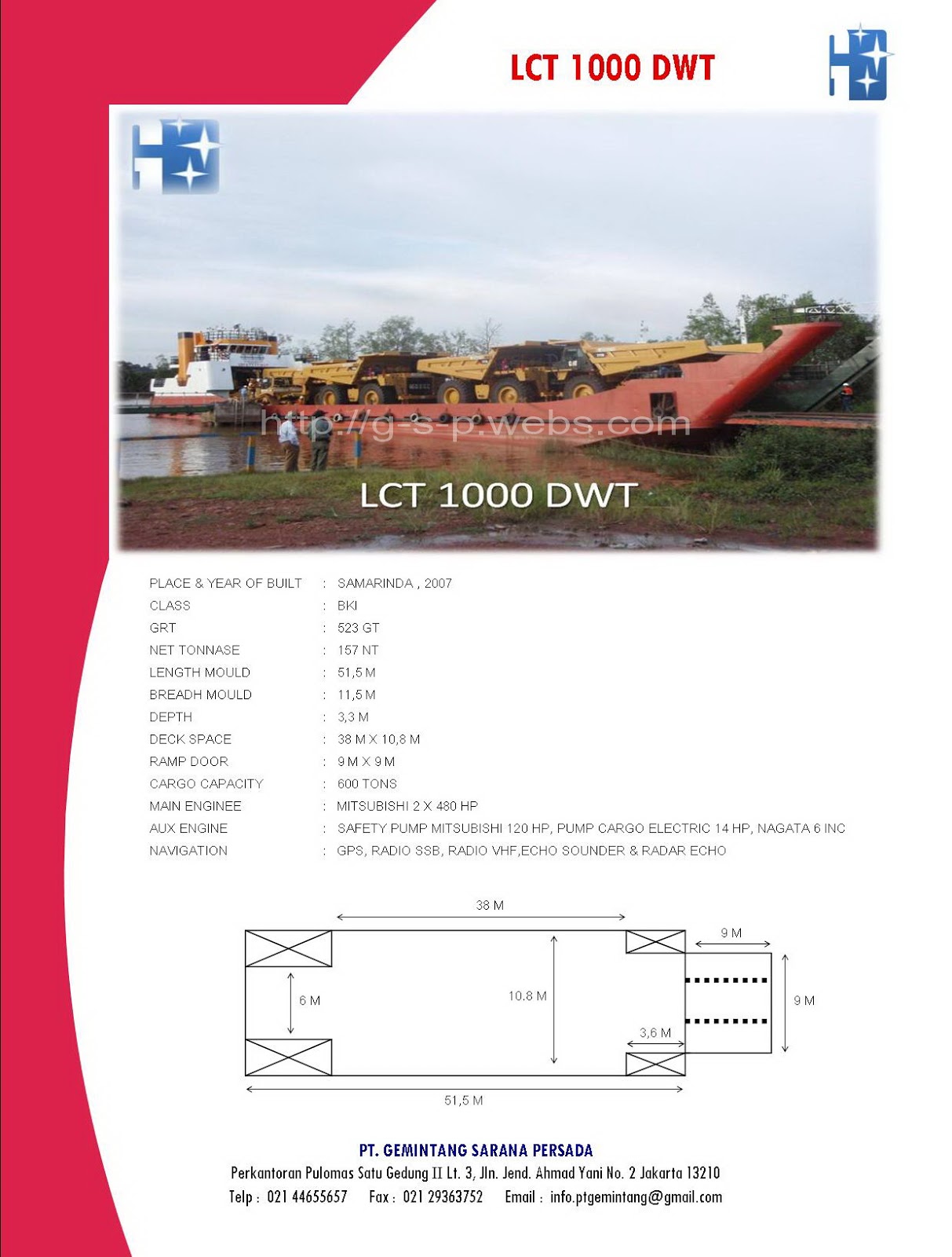 LCT: SHIP'S PARTICULAR