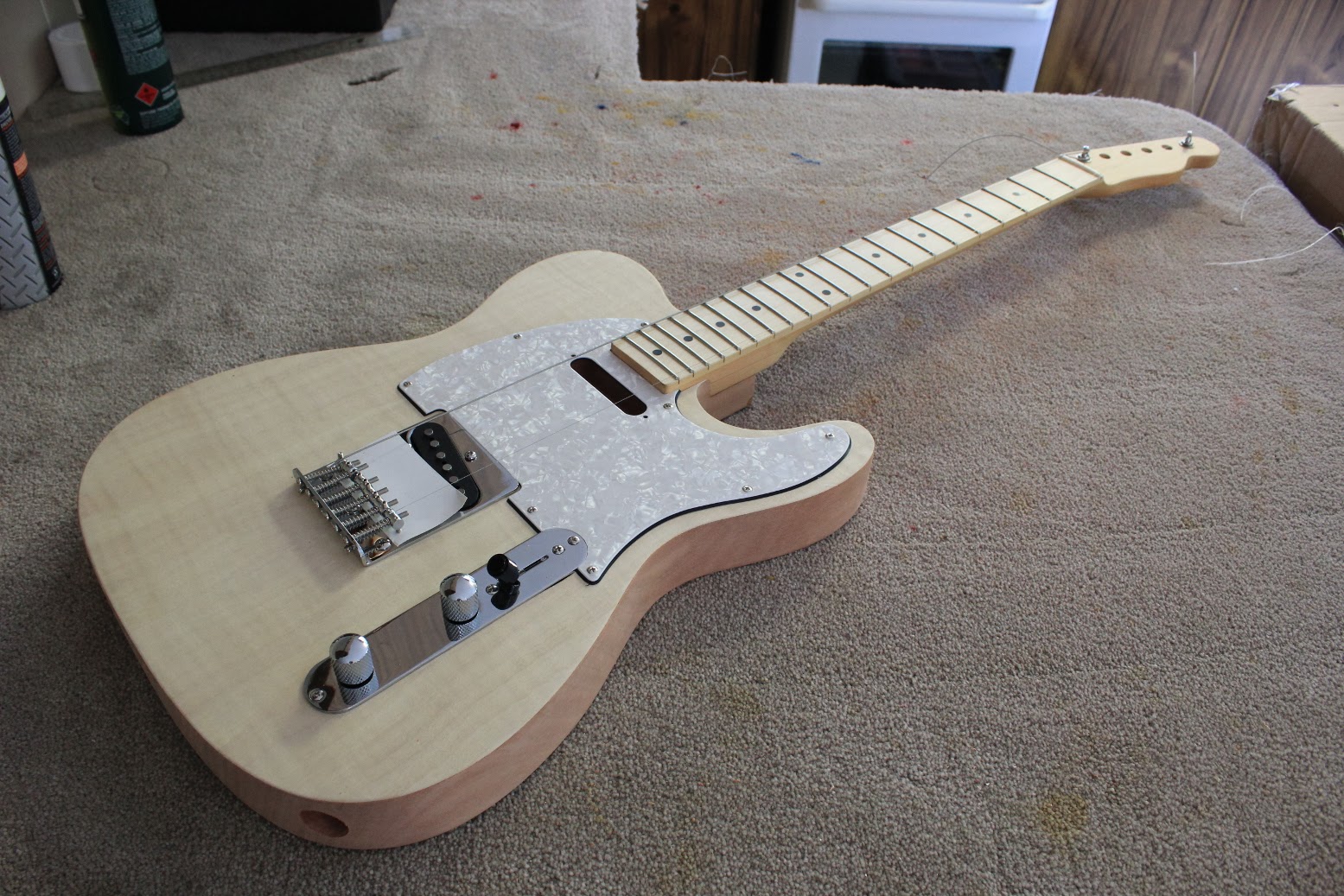 Guitar Kit Builder: Flamed Telecaster: Test-Fit Completed