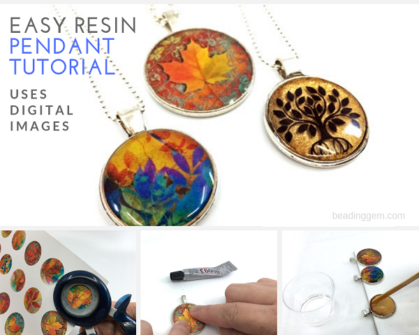 Easy Resin Pendant Tutorial Uses Digital Images / The Beading Gem