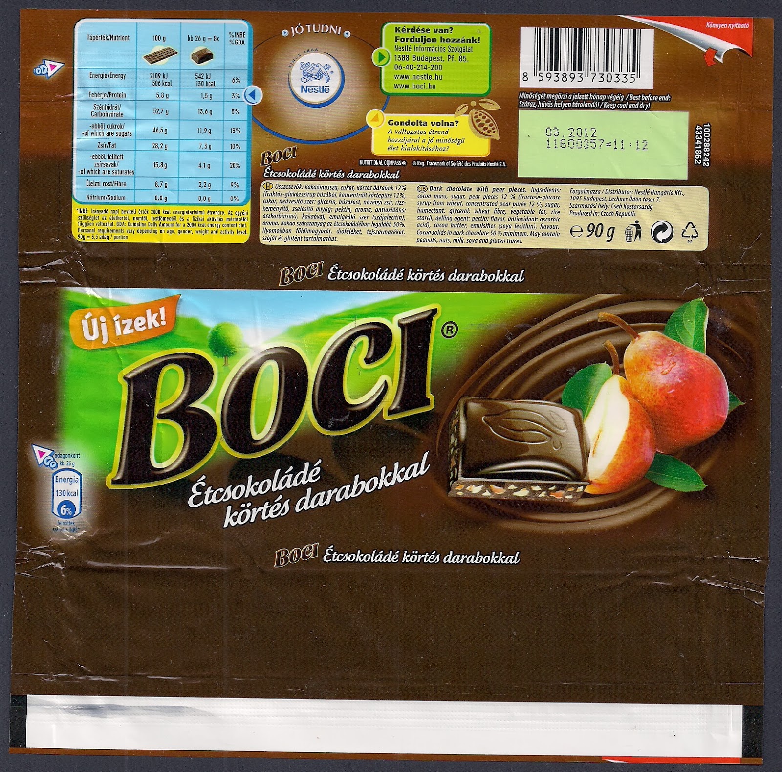 Nestlé Chocolate Wrappers!: Boci Dark