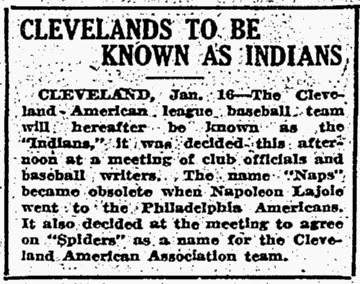 Baseball Nuggets: Naming the Cleveland Indians