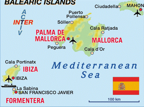 Mapa de las Islas Baleares
