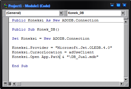 Koneksi Adodc VB 6 dengan Module ~ Dunia Kampus