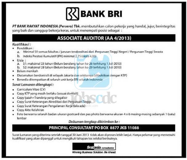 PT Bank Rakyat Indonesia (Persero) Tbk - S1, S2 Associate Auditor BRI ...