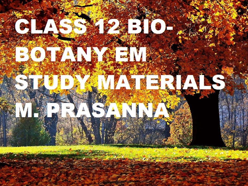 CLASS 12 BIO-BOTANY EM MATERIALS - M. PRASANNA. M.A., (H.R), M.A., (TAM ...