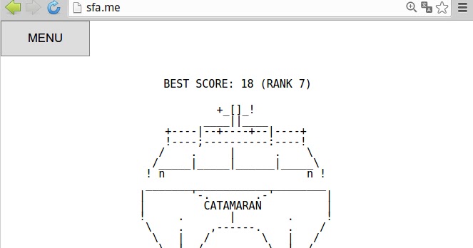 ASCII Art Boats: Catamaran ship ASCII Art