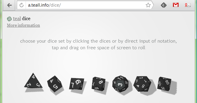 tealyatina: Online 3D dice roller