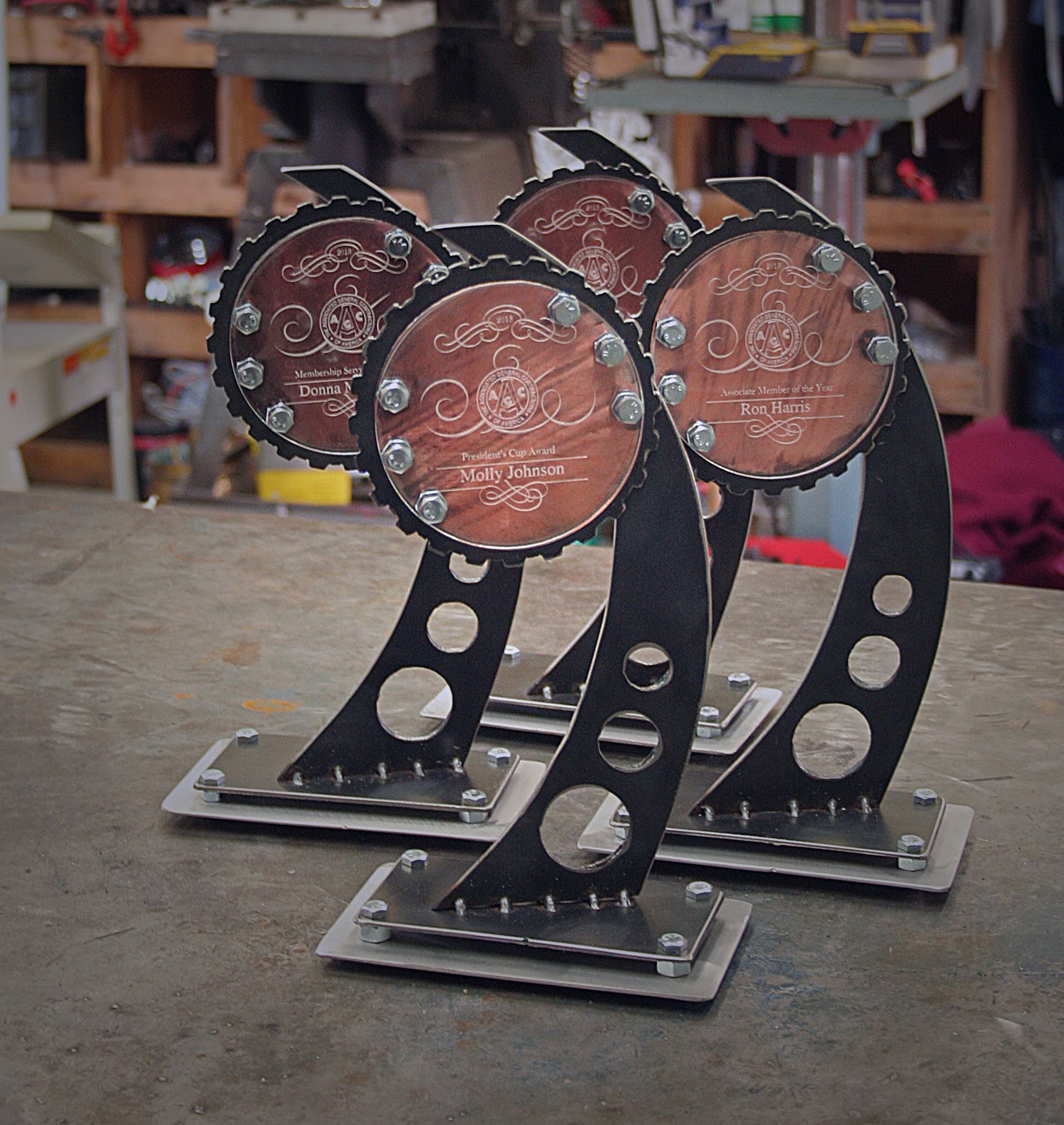 Custom trophies, Trophy design, Welded metal projects