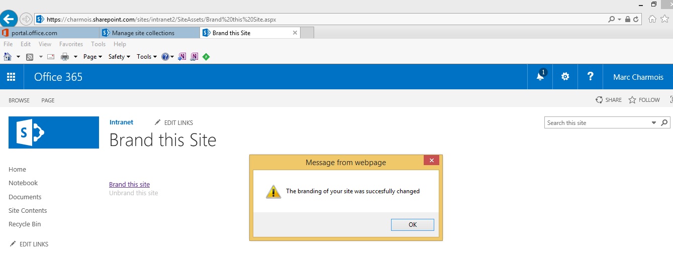 Azure & Co: Branding a SharePoint Online team site using the SharePoint JavaScript Object Model