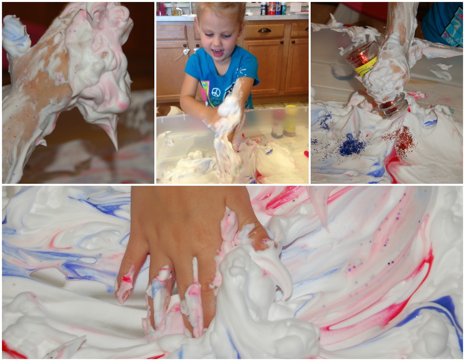 Encourage. Play. Learn.: Red, White & Blue Shaving Cream