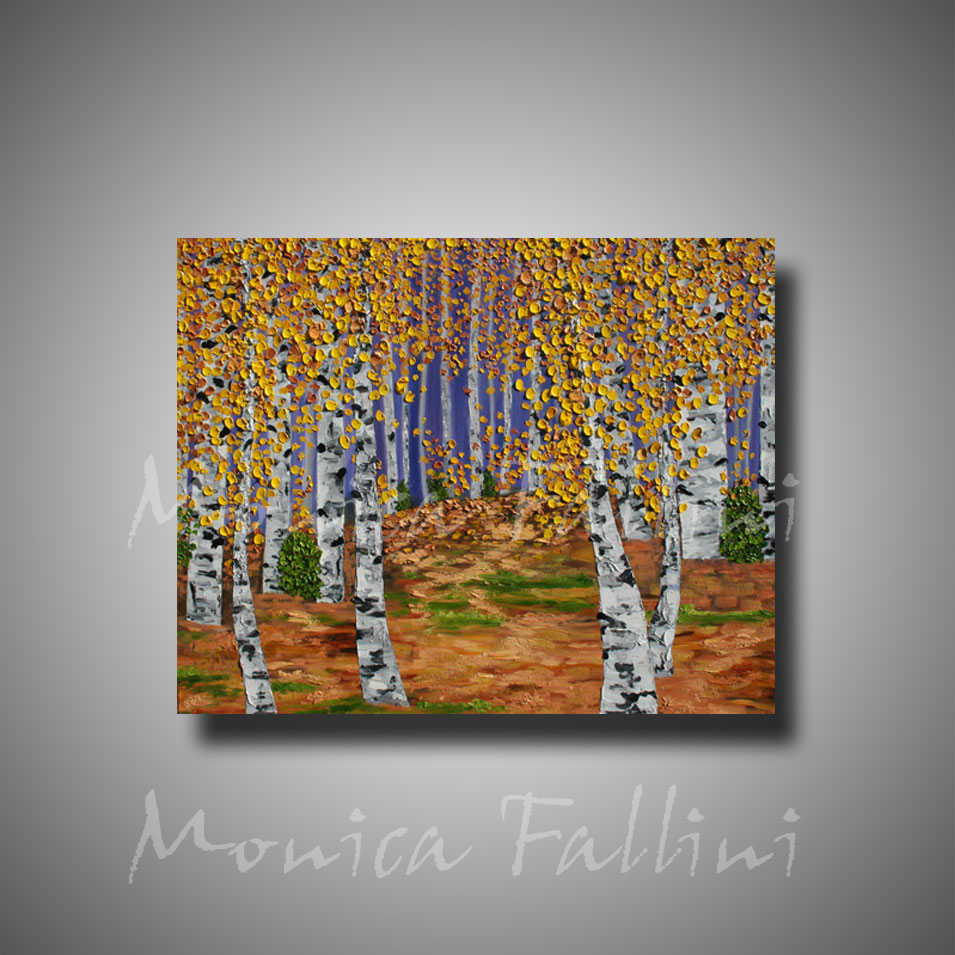 Paintings by Monica Fallini: Aspen landscape original painting 24x30 ...