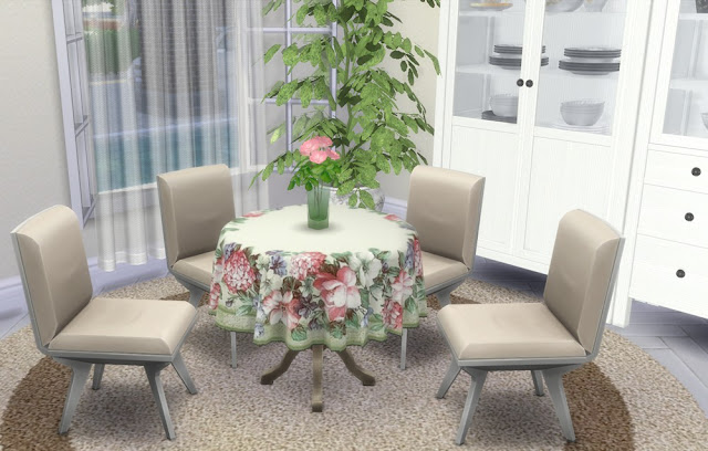 Corporation "SimsStroy": The Sims 4. Tablecloth round set 07.