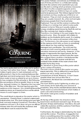 A2 Media Studies: Preliminary Task - Conjuring Poster Analysis