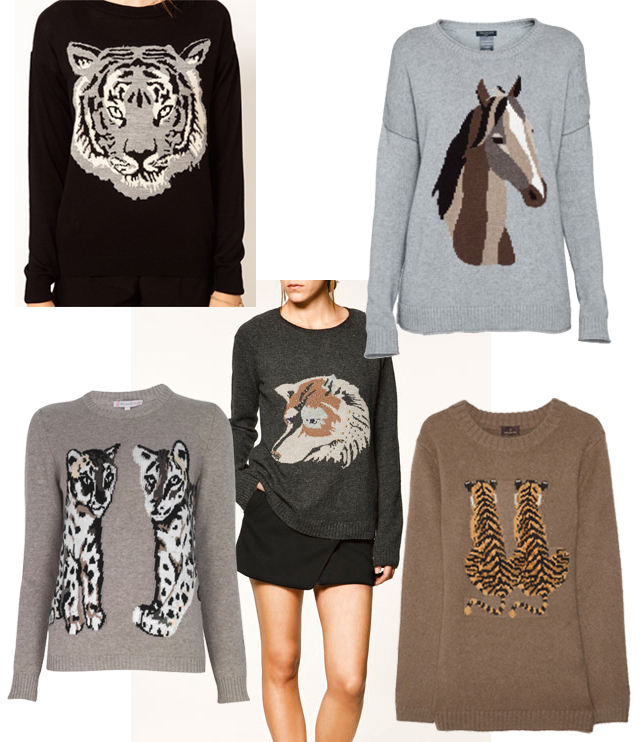 LOVELY + RUST: ANIMAL MOTIF SWEATERS