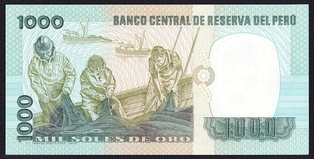 Peru 1000 Soles de Oro banknote 1979 Miguel Grau Seminario|World ...