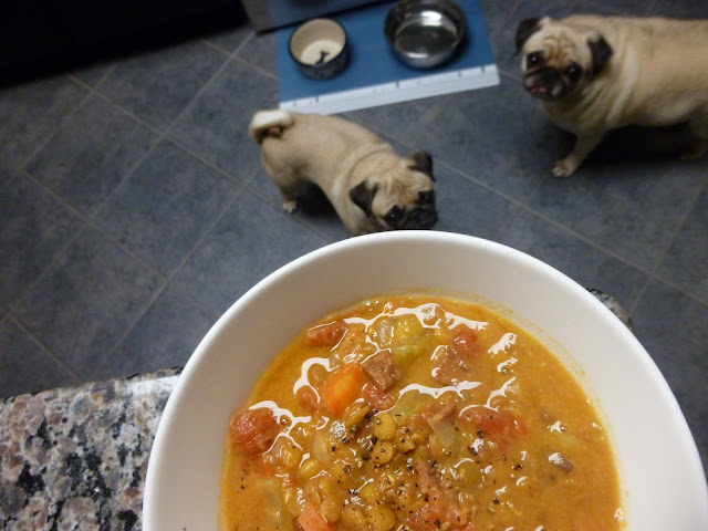 Grubbin' Pugs: Curried Lentils and Tomatoes Stew