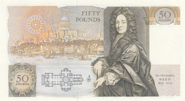 Bank of England notes Fifty pounds note 1988 Queen Elizabeth II & Sir ...