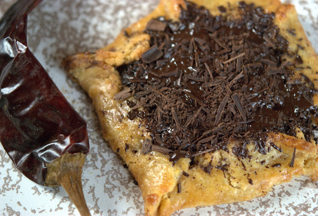 Wild Greens and Sardines : Spicy Dark Chocolate Crostata