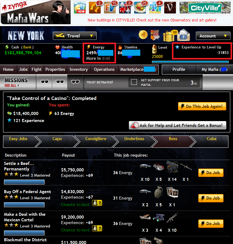 Mafia Wars Maniac: Mafia Wars - Level 25,000