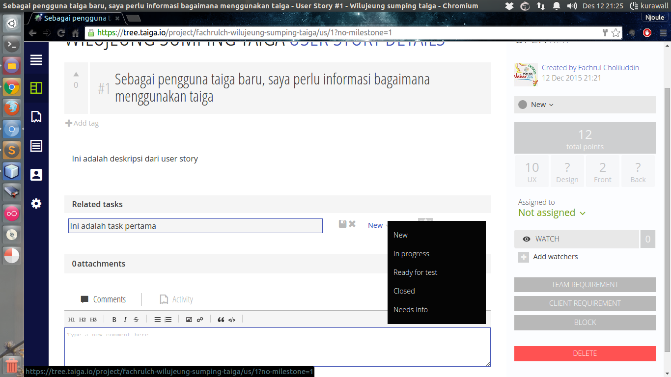 Menggunakan Taiga: Project Management untuk agile / scrum yang Open Source | Celoteh Alul
