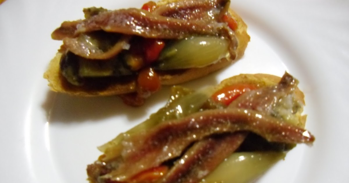 Pan y Chocolate: Pincho de escalivada con anchoas