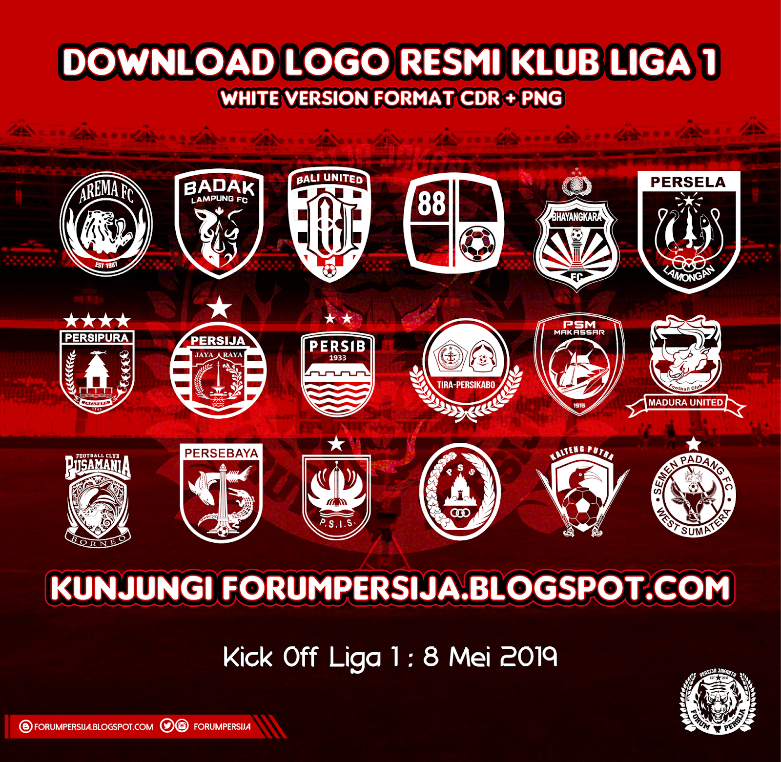Download Logo Resmi Klub Liga 1 - Putih (.png) - Forum Persija