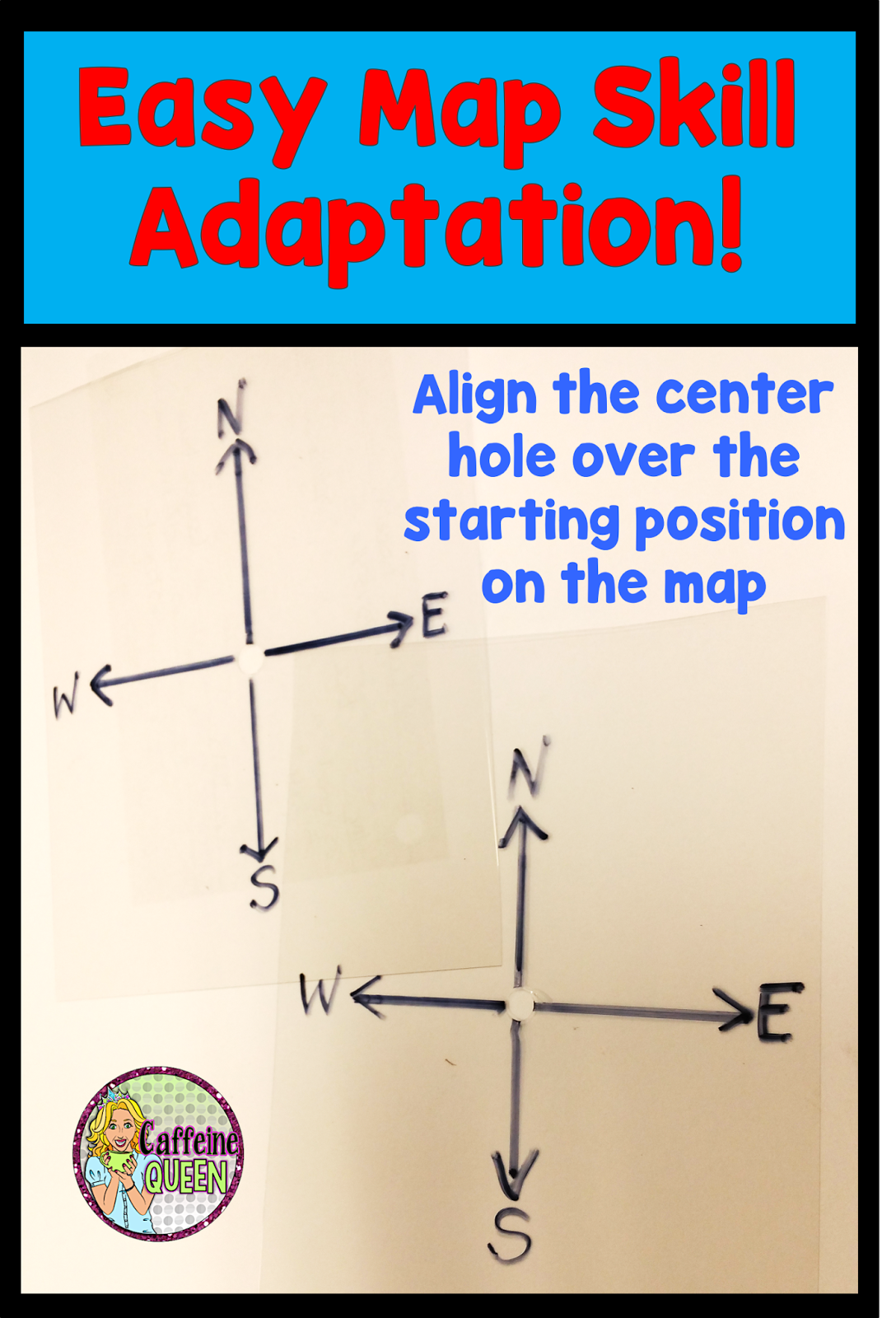 Easy Hack for Teaching Map Directions - Caffeine Queen Teacher