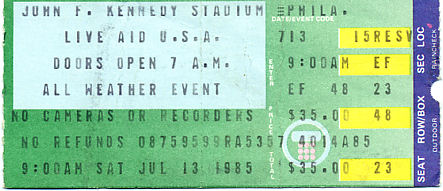 tom spine: Live Aid - July 13, 1985