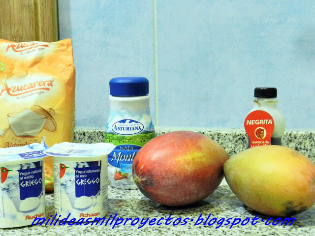 MANGO CON CREMA Y CRUJIENTE - Mil ideas, mil proyectos