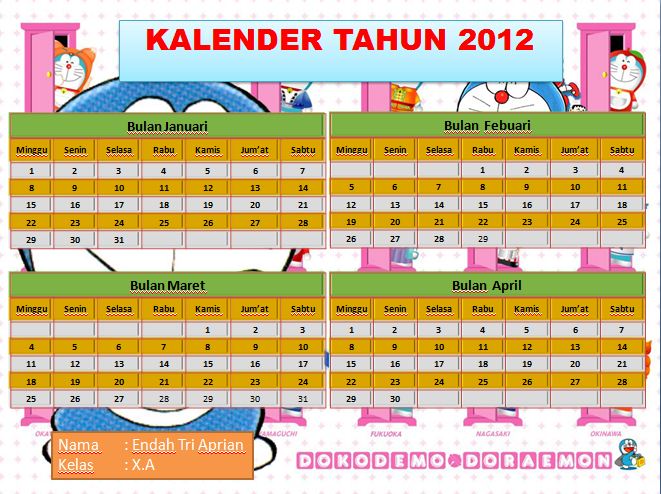Contoh gambar kalender menggunakan Microsoft Word dan tips membuatnya ...