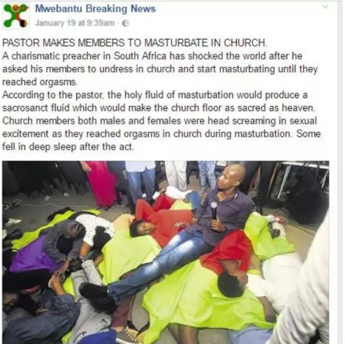 Unbelievable! Zambia pastor allegedly makes members to reach climax in ...