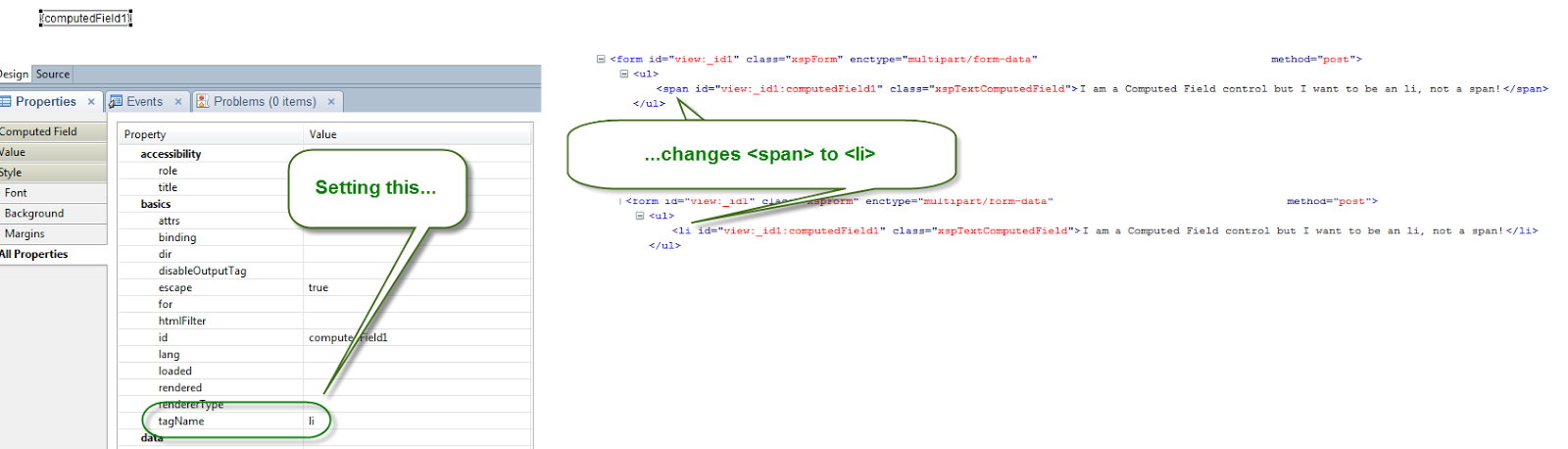 Make A Become A Using The Tagname Property Xpage Tips