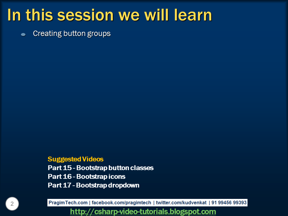 Sql Server Net And C Video Tutorial Bootstrap Button Group