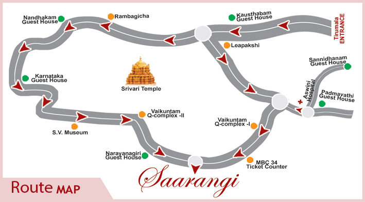 vegetarian Restaurants in tirumala: Route-Map to Our Saarangi ...