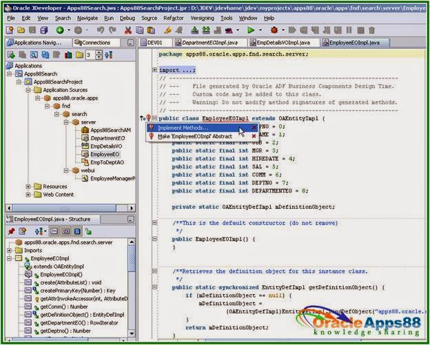 Oracle Applications Oracle Application Framework Oaf Creating Search Page
