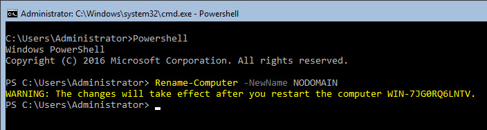 Server Core 2016, Initial configuration with Powershell