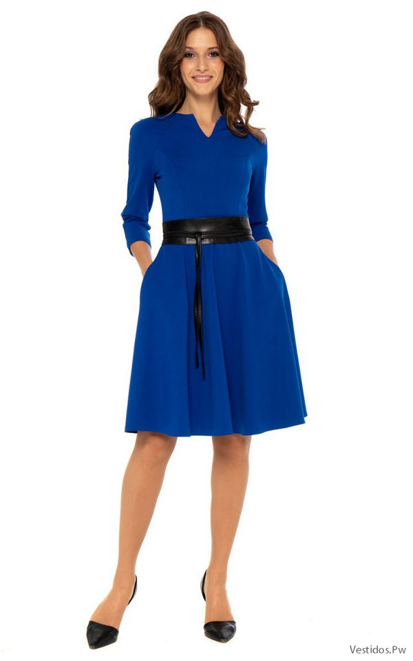 Vestido Azul con Negro ¡43 Bonitos Diseños! | Vestidos | Moda 2019 - 2020
